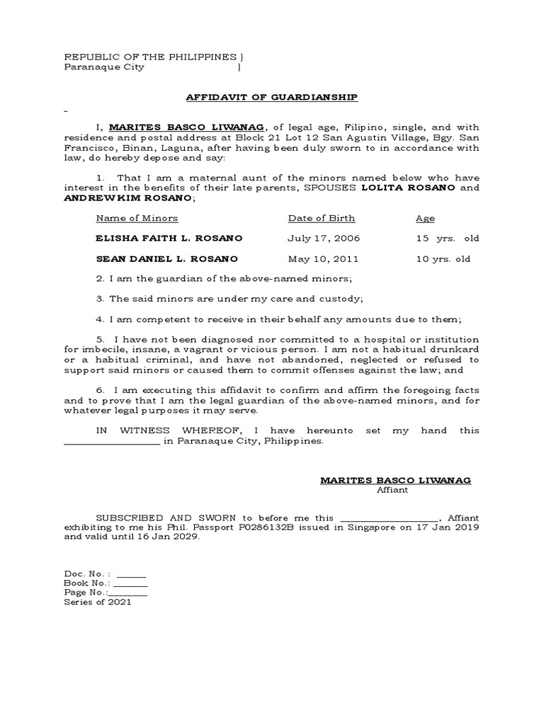 (Affi) Guardianship | PDF