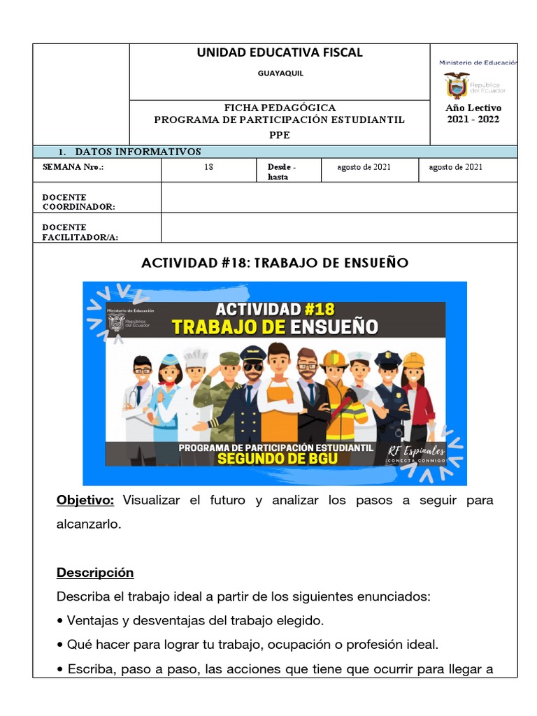 Ppe Actividad 18 Segundo Bgu | PDF