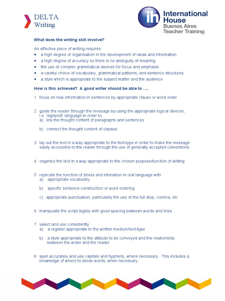 What Does The Writing Skill Involve | PDF | Ellipsis | Word