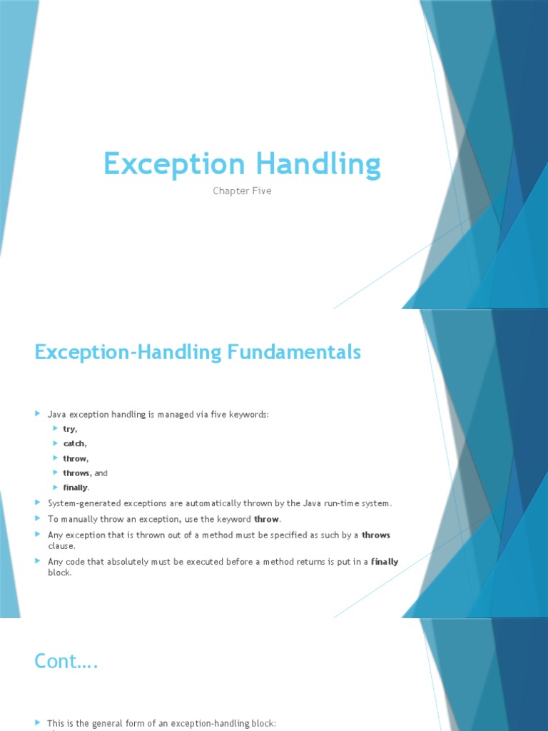 5 Exception Handling | PDF | Software Engineering | Control Flow 5 Exception Handling | PDF | Software Engineering | Control Flow