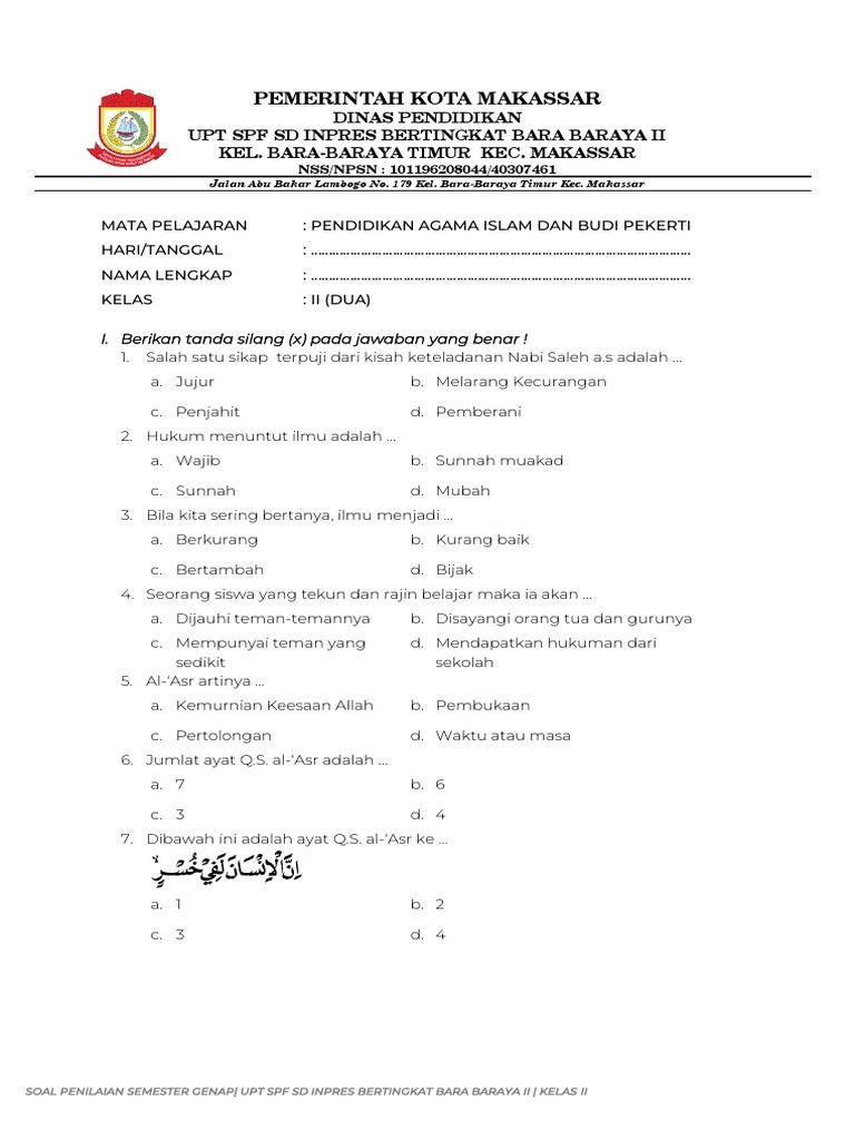 Soal Semester Genap Kelas Ii | PDF