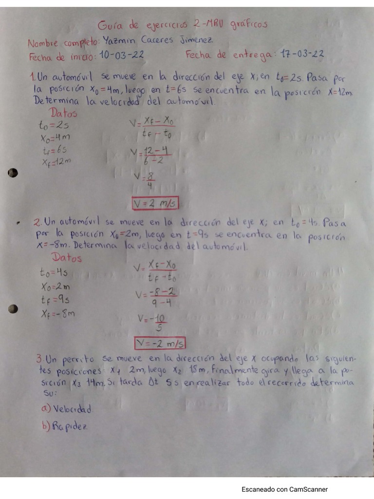 Actividad 1 - Guía de Ejercicios 2 - Mru Gráficos | PDF