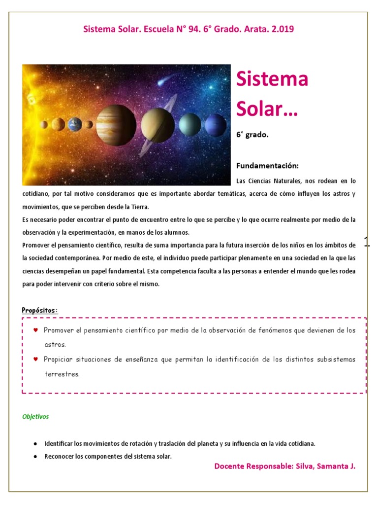Hojas De Trabajo De Comprensión Lectora Sobre El Espacio Y El Sistema Solar