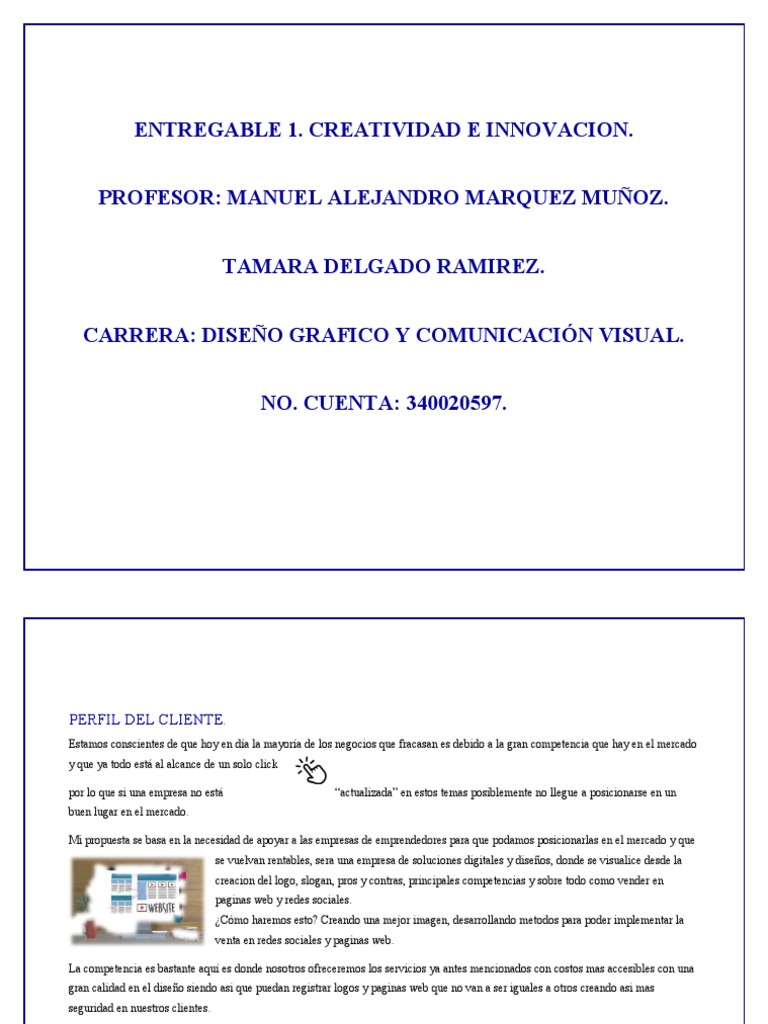 Entregable 1. Creatividad e Innovacion. | PDF | Red mundial | Internet y web