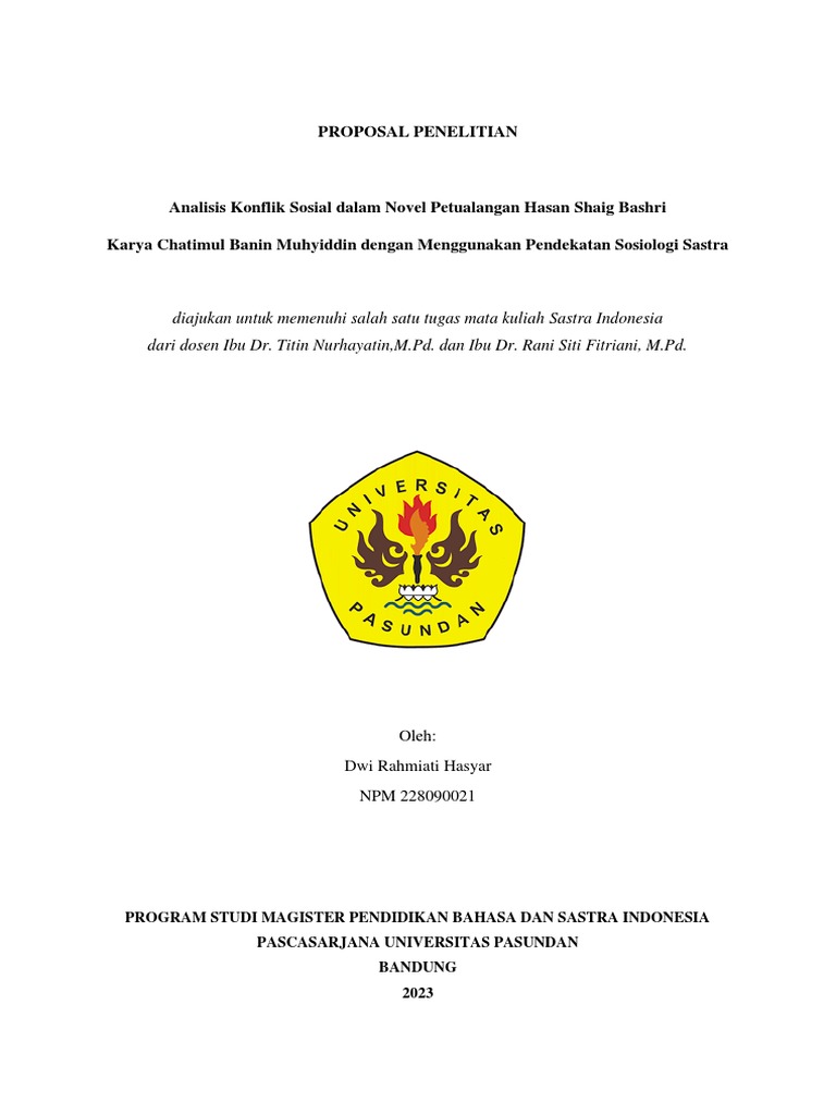 Proposal Penelitian Konflik Sosial Petualangan Hasan Shaig Basri - Dwi Rahmiati Hasyar | PDF