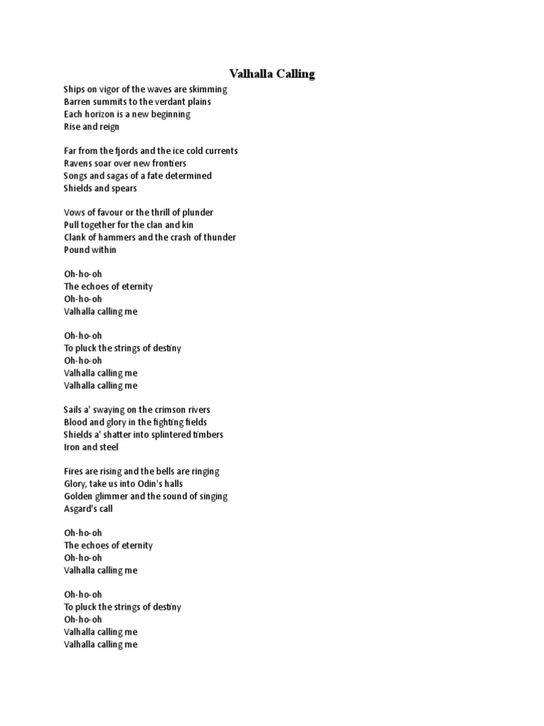 Valhalla's Calling Me | PDF