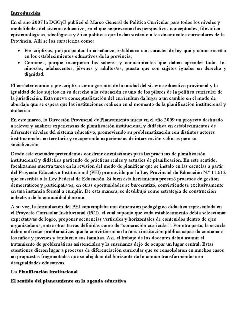 1- La planificación desde un currículum prescriptivo - DGCD | PDF