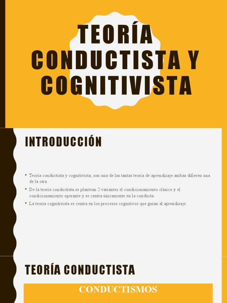 Teoría Conductista y Cognitivista | PDF