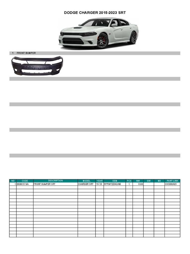 Dodge Charger 2015-2023 SRT | PDF
