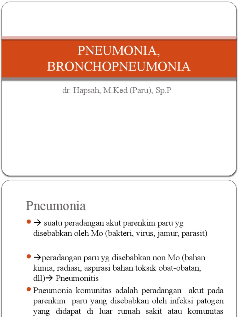 Pneumonia, Bronchopneumonia | PDF | Sains & Matematika