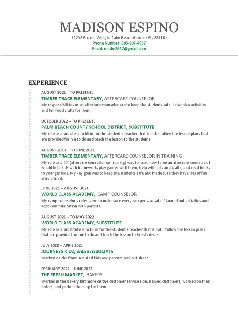 Madison Espino Resume Updated | PDF | Pedagogy | Behavior Modification