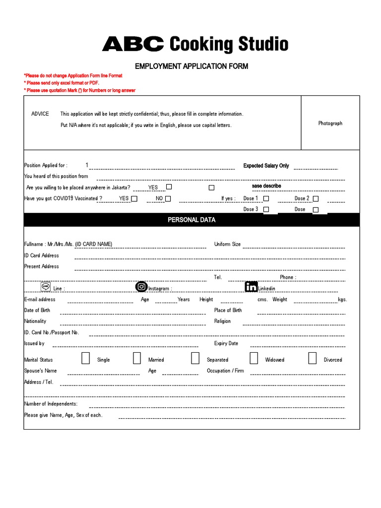 Form14 - (Name) - (Position) - Application Form | PDF