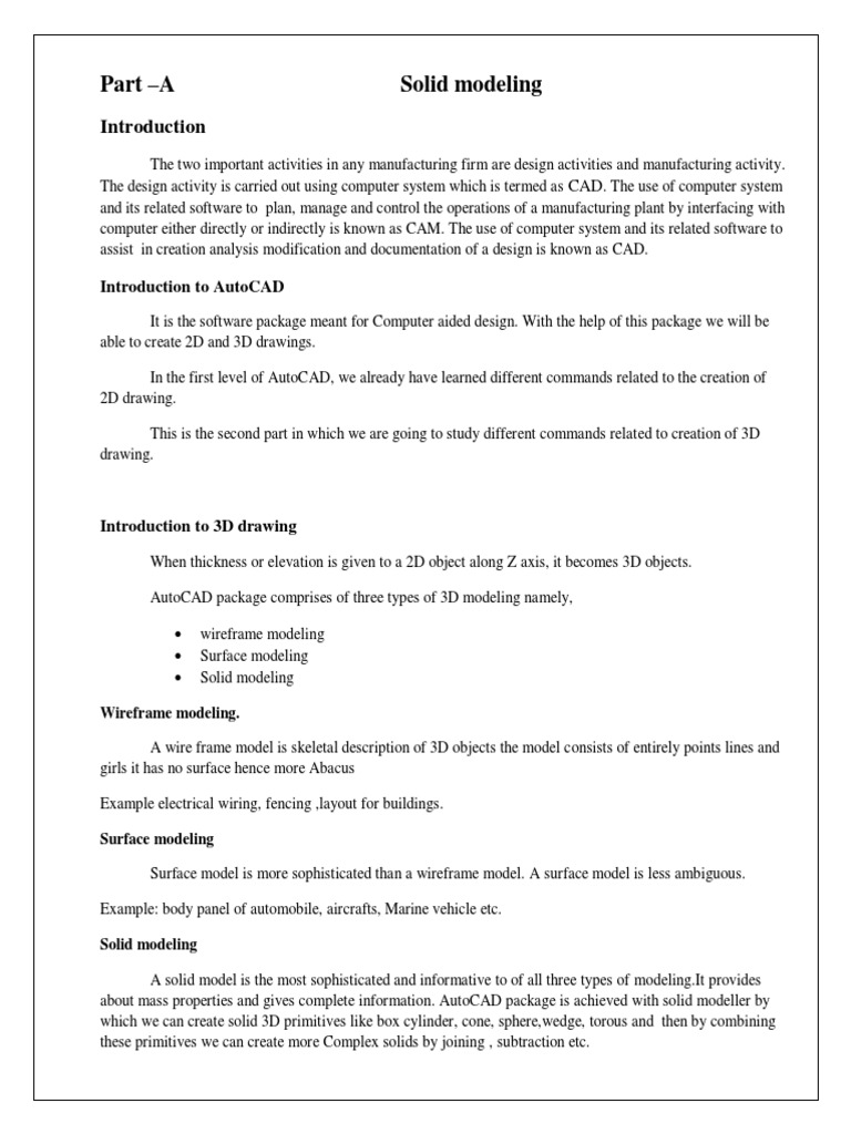 2-Cad Exercises - 2 (Second Half) | PDF | 3 D Computer Graphics ...