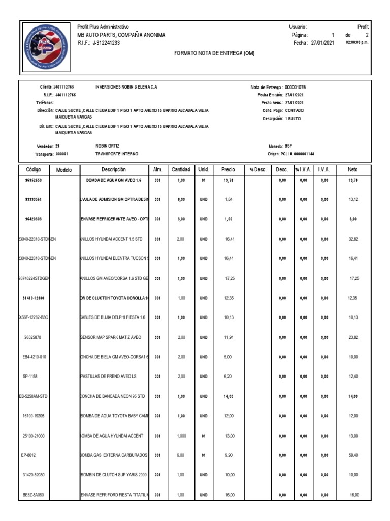 Inversiones Robin y Elena MB 1076 Robin | PDF | Hatchbacks