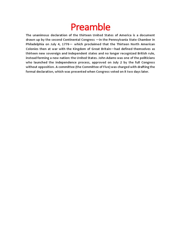 Preamble CVIDAL | PDF