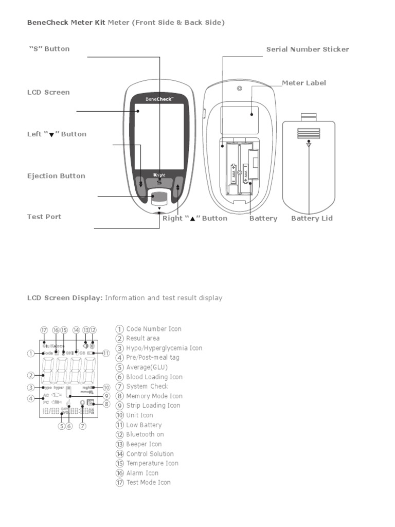BeneCheck Knight Blood Glucose & Β-Ketone Monitoring Meter | PDF ...