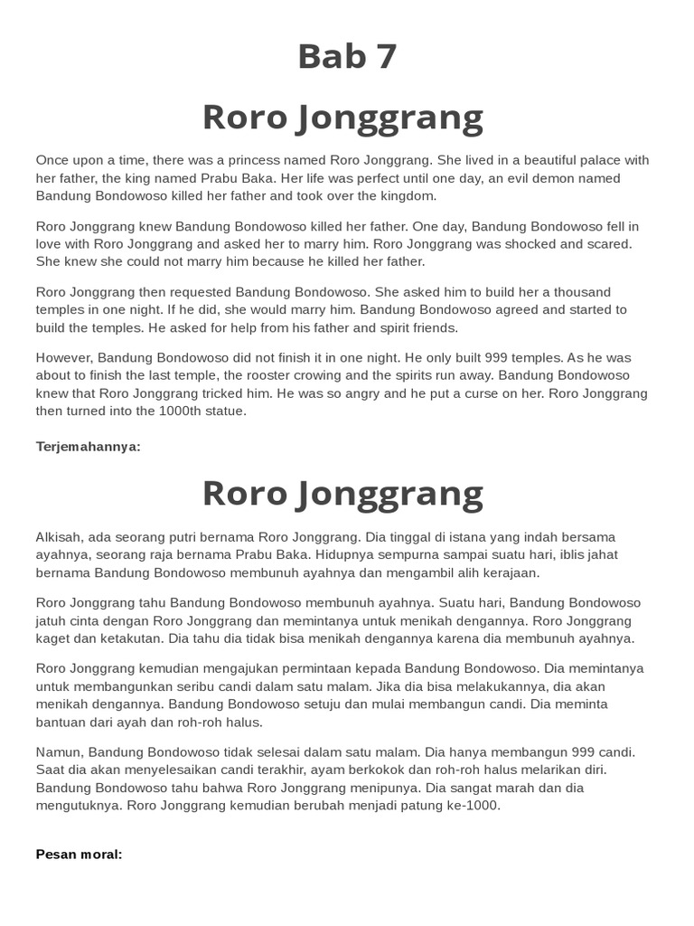 Roro Jonggrang | PDF
