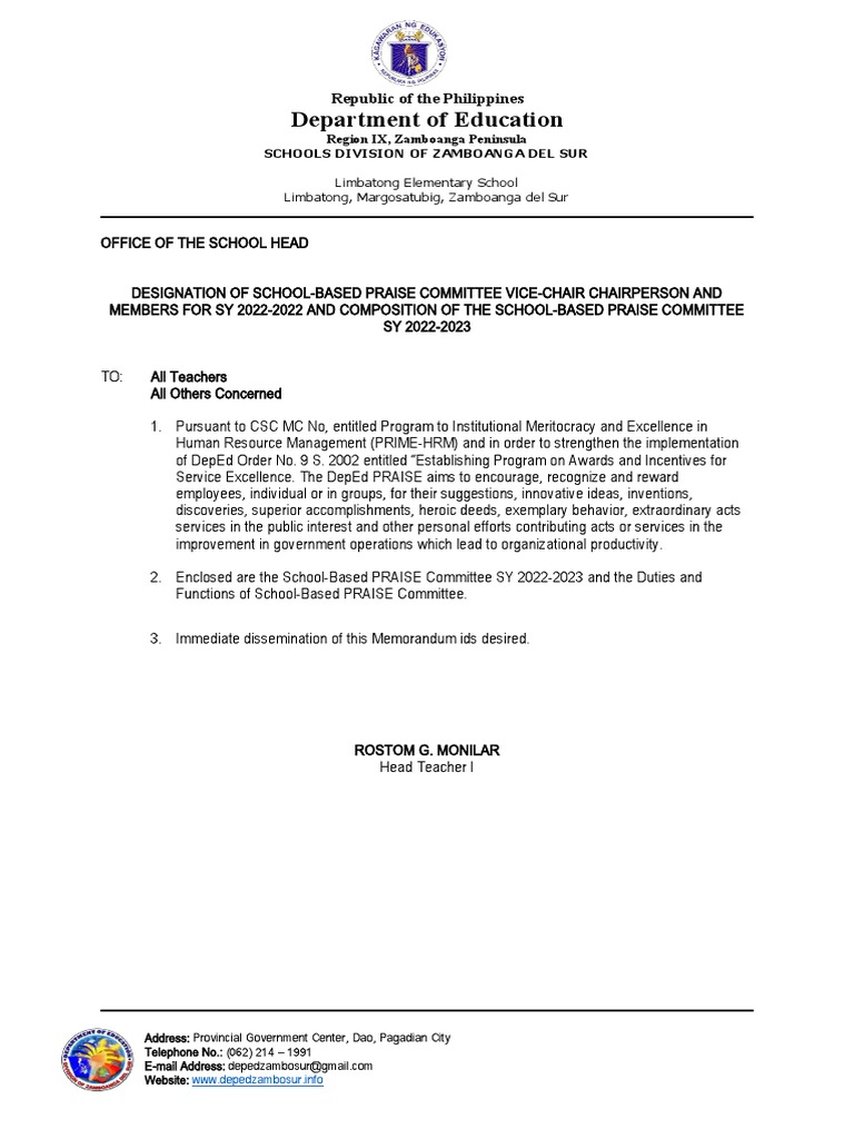 PRAISE Committee Designation | PDF