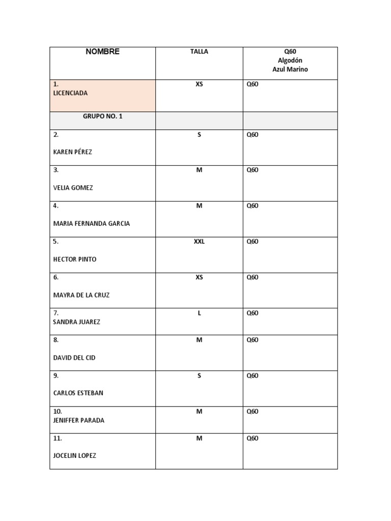 Pedido de Playeras Usac. Grupo 40 2023. | PDF