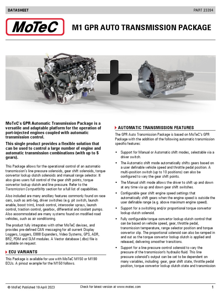CDS23394 GPR AT M1 Package | PDF | Automatic Transmission | Manual ...