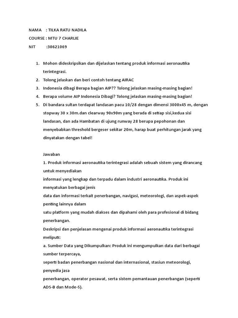 Produk Informasi Aeronautika Terintegrasi | PDF