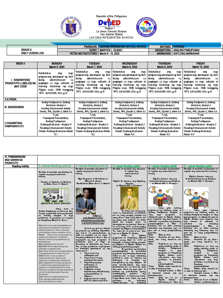 Grade 6 Araling Panlipunan Lesson Plan | PDF