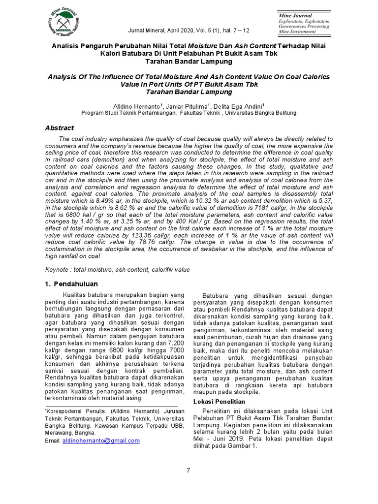 Pengaruh Total Moisture pada Kalori Batubara | PDF | Termodinamika ...