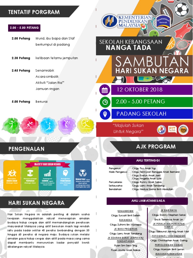 Buku Program Hari Sukan Negara 2018 | PDF