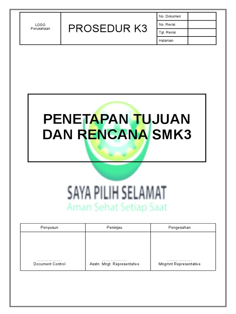 Prosedur Penetapan Tujuan Dan Rencana SMK3 | PDF
