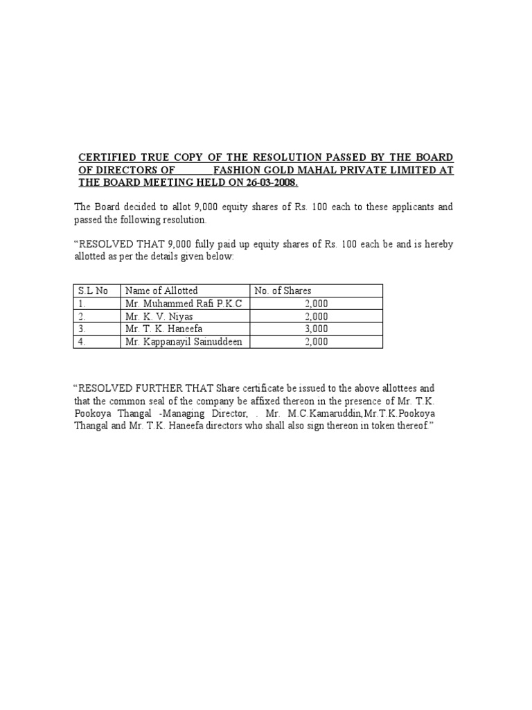 Form - 2 Resolution | PDF