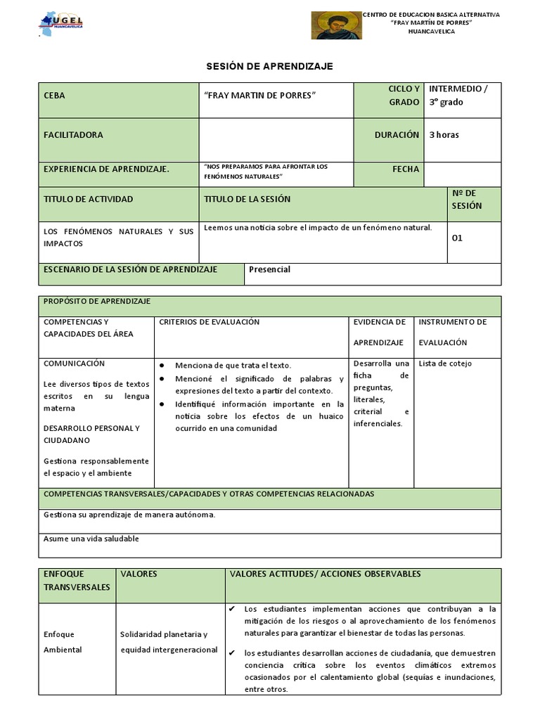 Sesion N° 1 | PDF | Aprendizaje | Evaluación