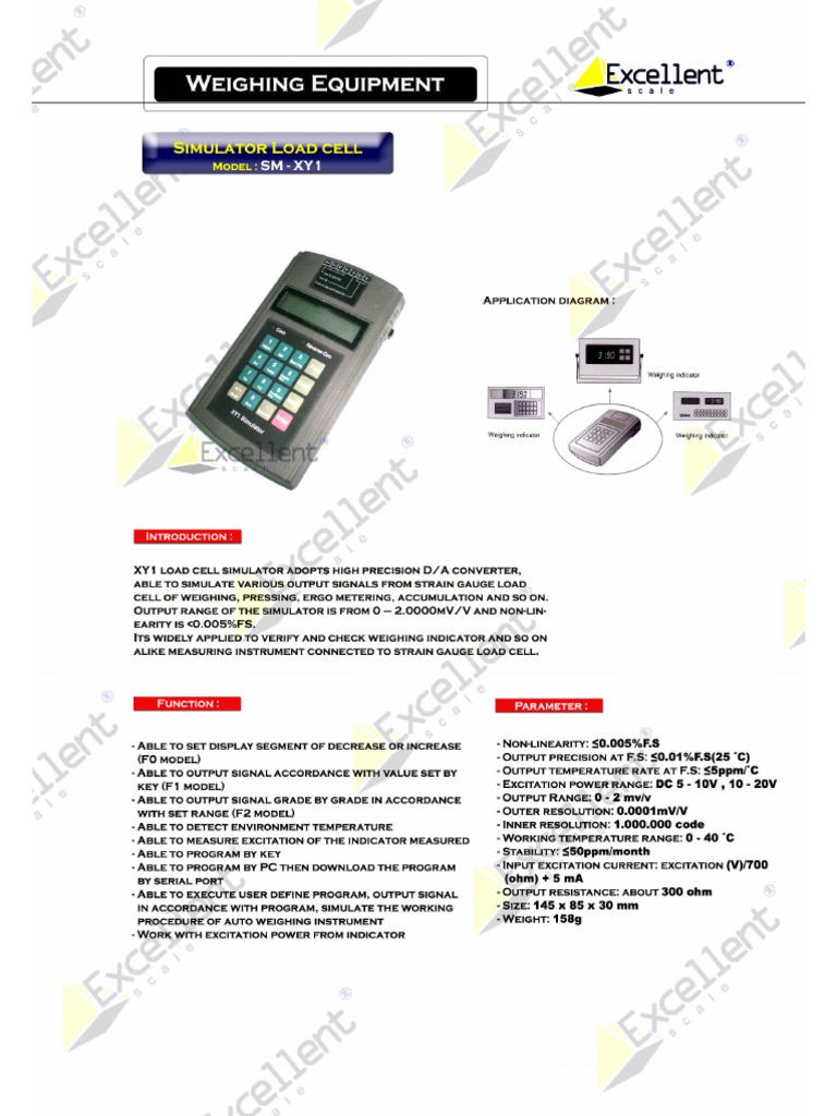 Catalog Simulator Load Cell XY1 | PDF