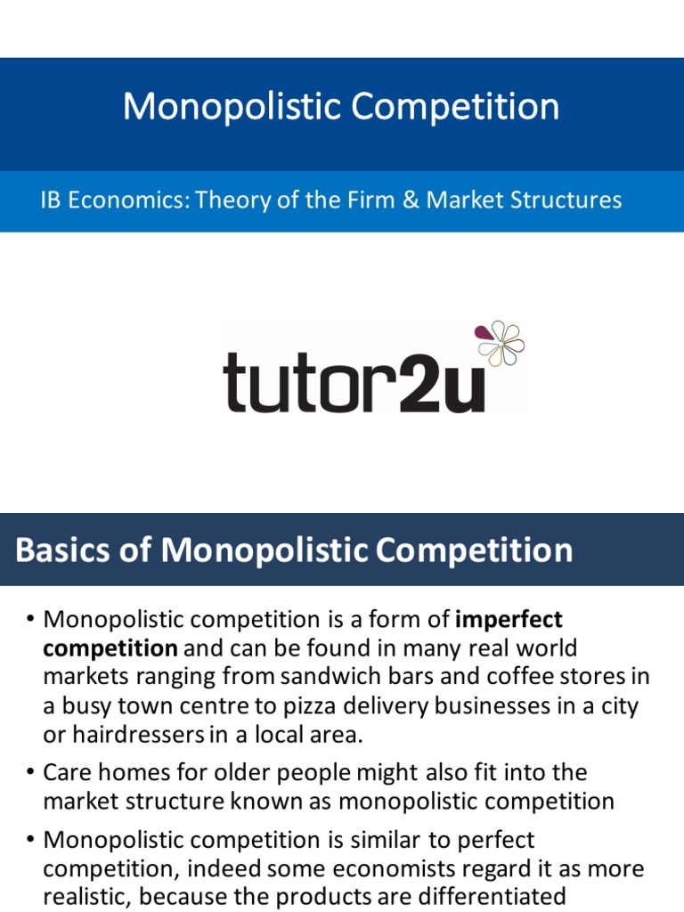 Monopolistic Competition Explained | PDF | Profit (Economics) | Monopoly