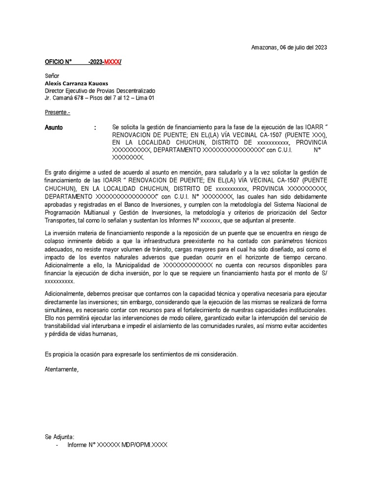 Modelo de Oficio | PDF | Economias