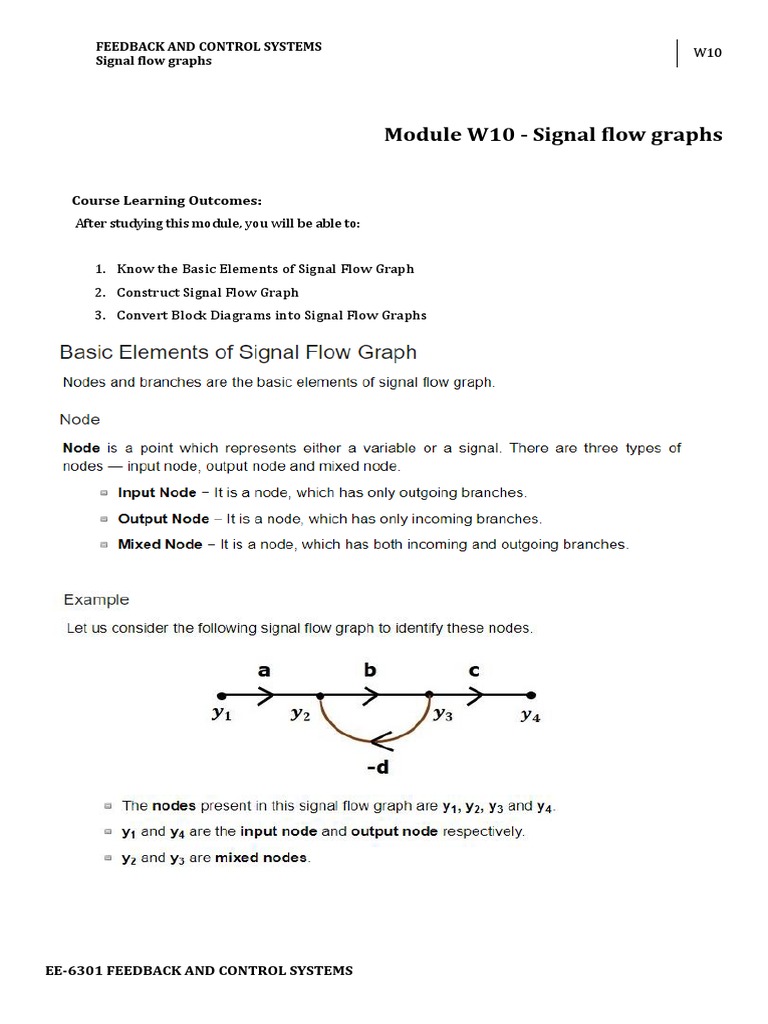 Week 10 - Signal Flow Graphs | PDF