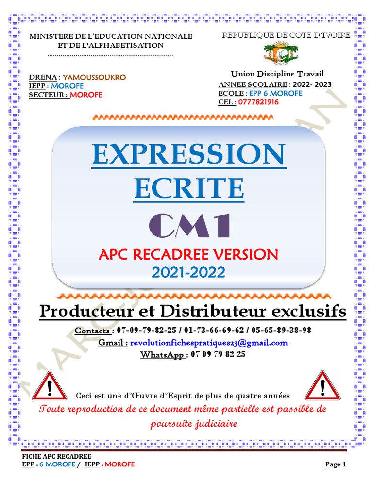 Expression Ecrite Cm1 | PDF