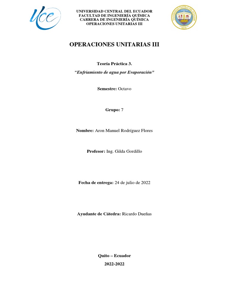 Teoría 3 Práctica 3 (Aron Rodríguez) | PDF | Temperatura | Convección