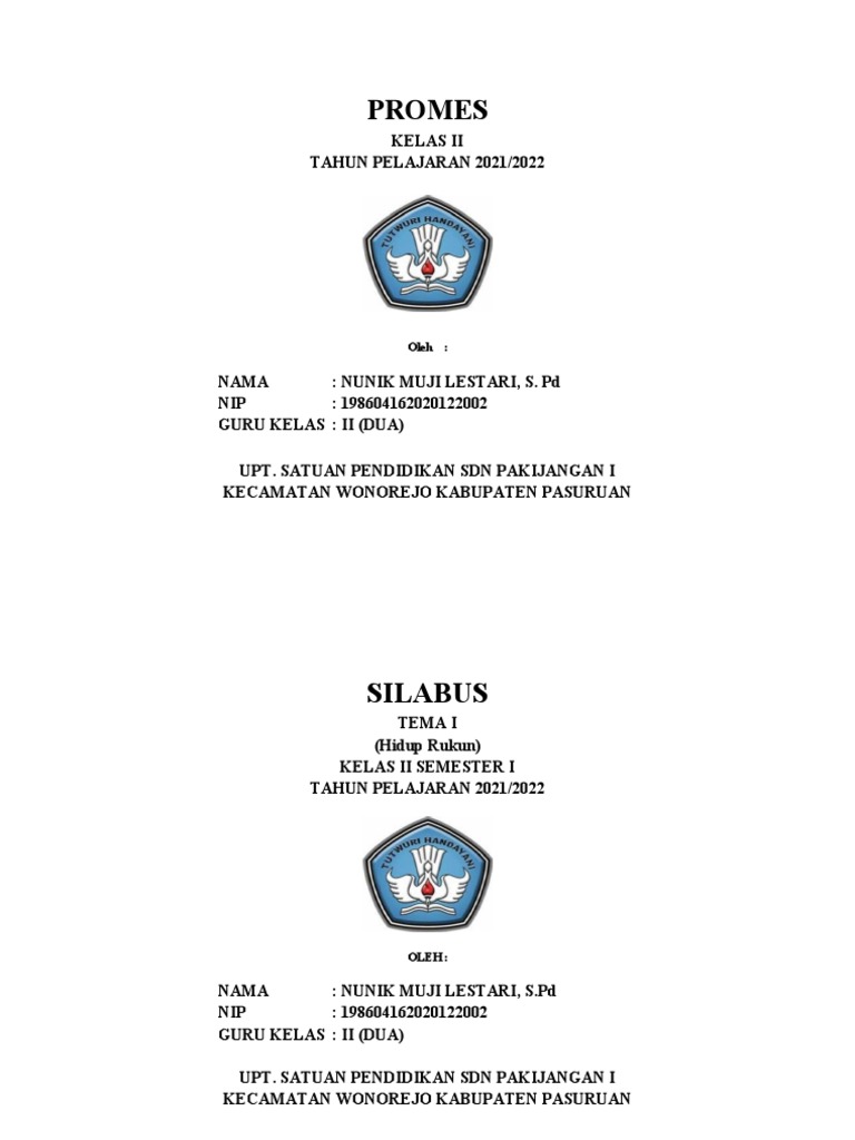 Silabus Kelas II SD 2021/2022 | PDF | Seni | Sains & Matematika
