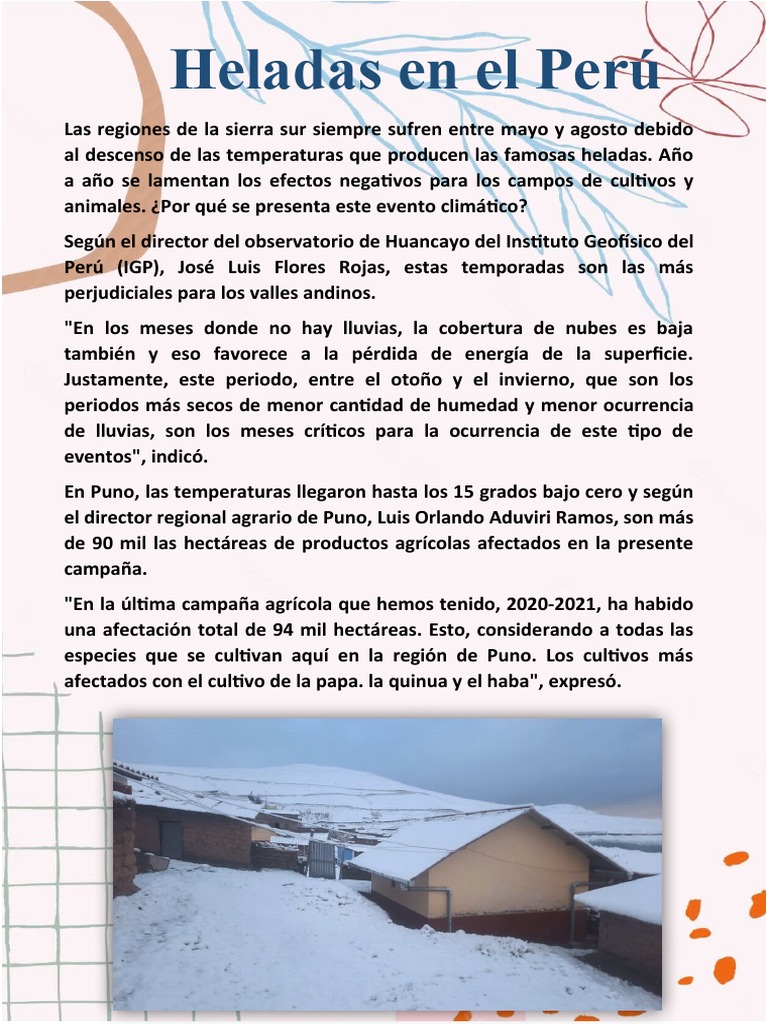 Impacto de las Heladas en el Perú | PDF