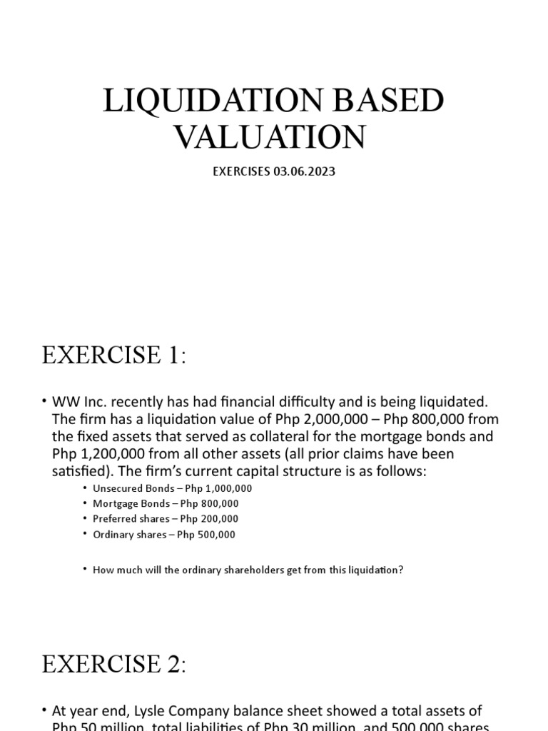 LIQUIDATION-BASED-VALUATION-03.06.2023 (1) | PDF | Book Value | Stocks
