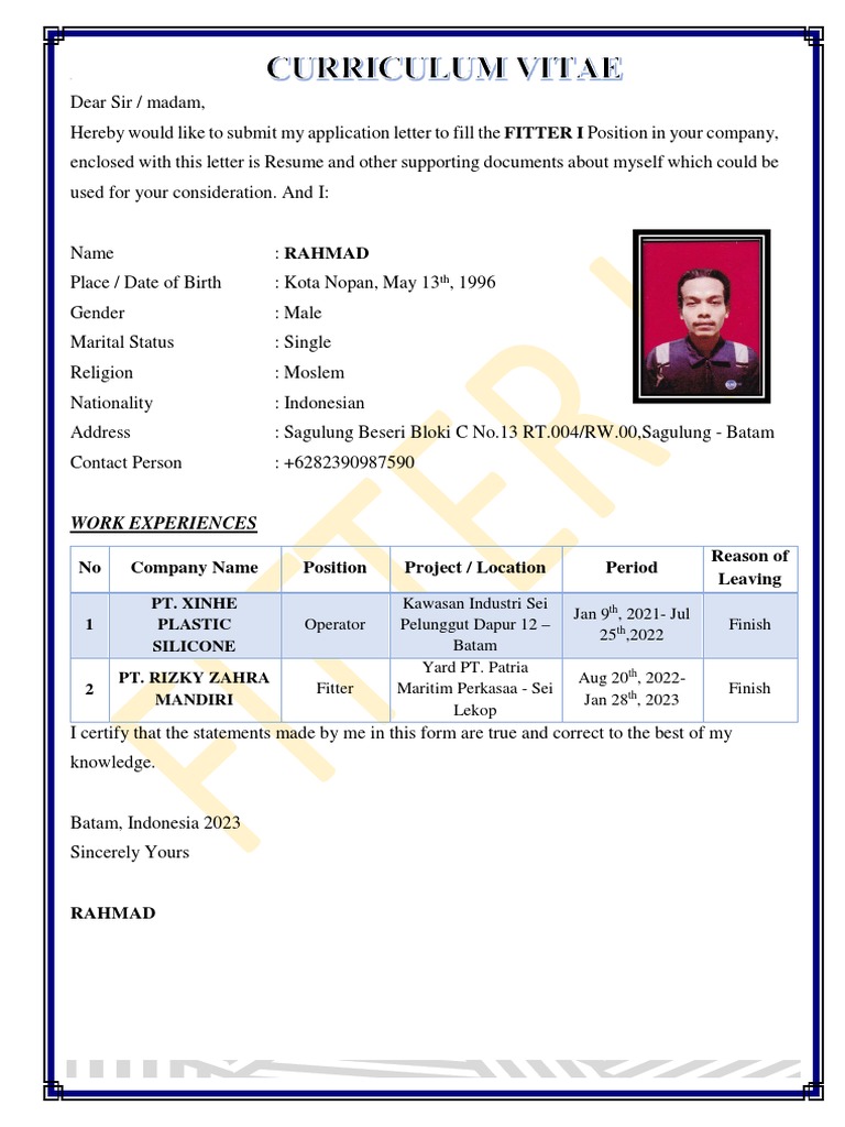 CV Rahmad | PDF