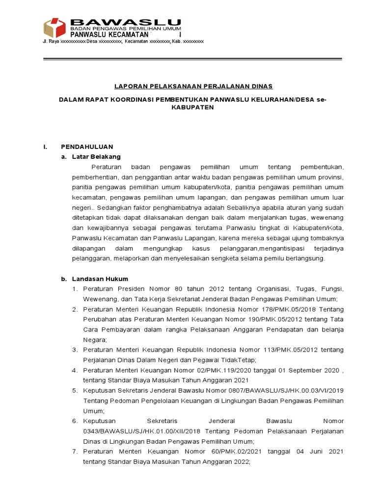 Laporan Perjalanan Dinas | PDF
