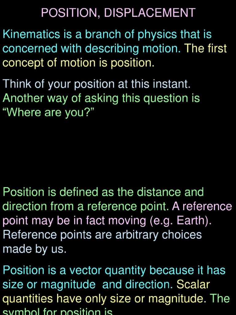 Positions Displacement Pdf