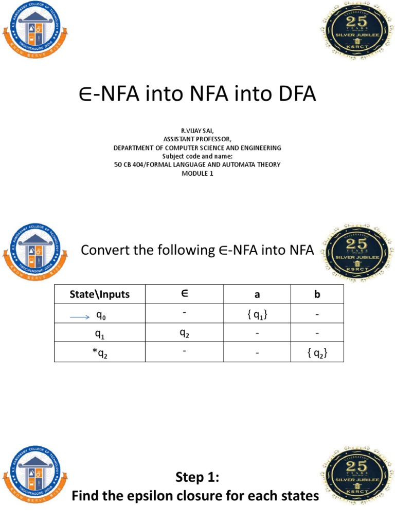 Epsilon NFA Into NFA Into DFA | PDF | Theoretical Computer Science | Computing