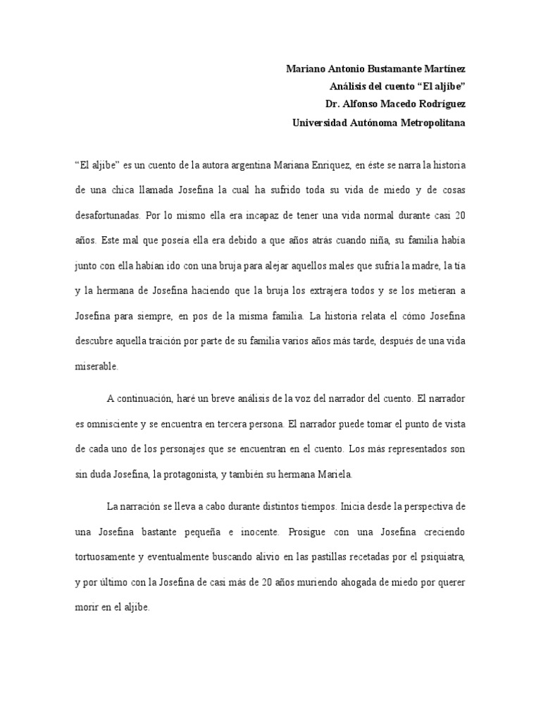 Análisis de El Aljibe | PDF