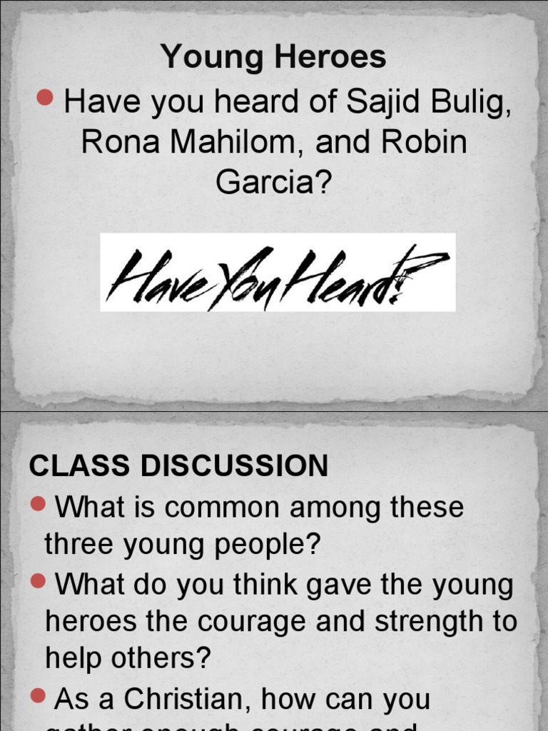 Have You Heard of Sajid Bulig, Rona Mahilom, and Robin Garcia? | PDF ...