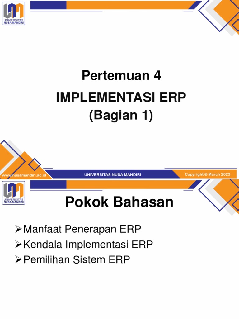 Pertemuan 4: Implementasi Erp (Bagian 1) | PDF