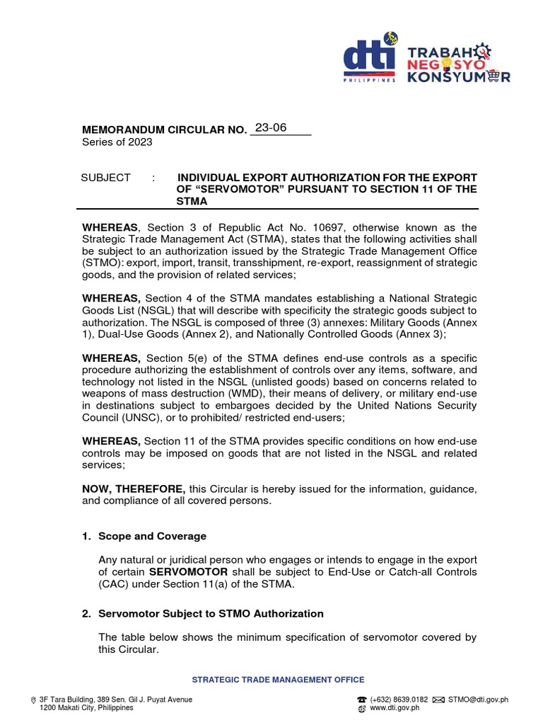 DTI-STMO Memorandum Circular No. 23-06 | Download Free PDF | Unmanned ...