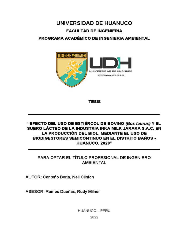 Canteño Borja, Neil Clinton | PDF | Contaminación | Biogás
