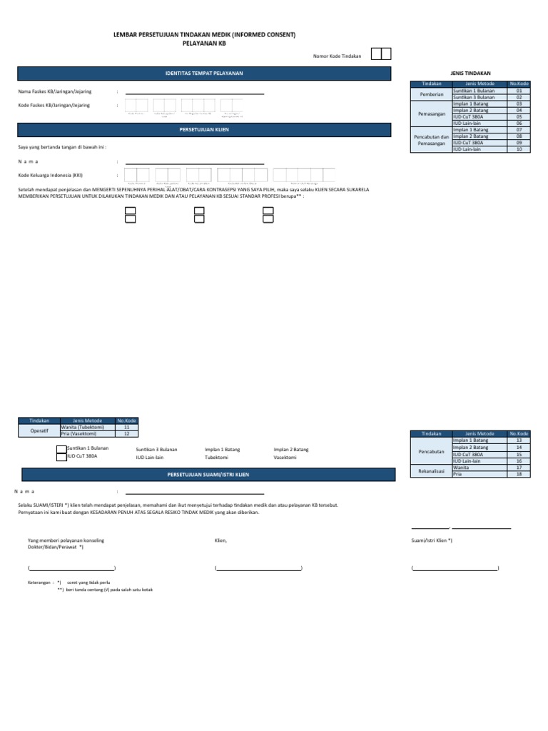 Formulir Inform Concent | PDF